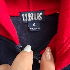 Unik | Shirts & Tops | Unik Zip Up Hoodie Blue And Red Size 4 | Poshmark